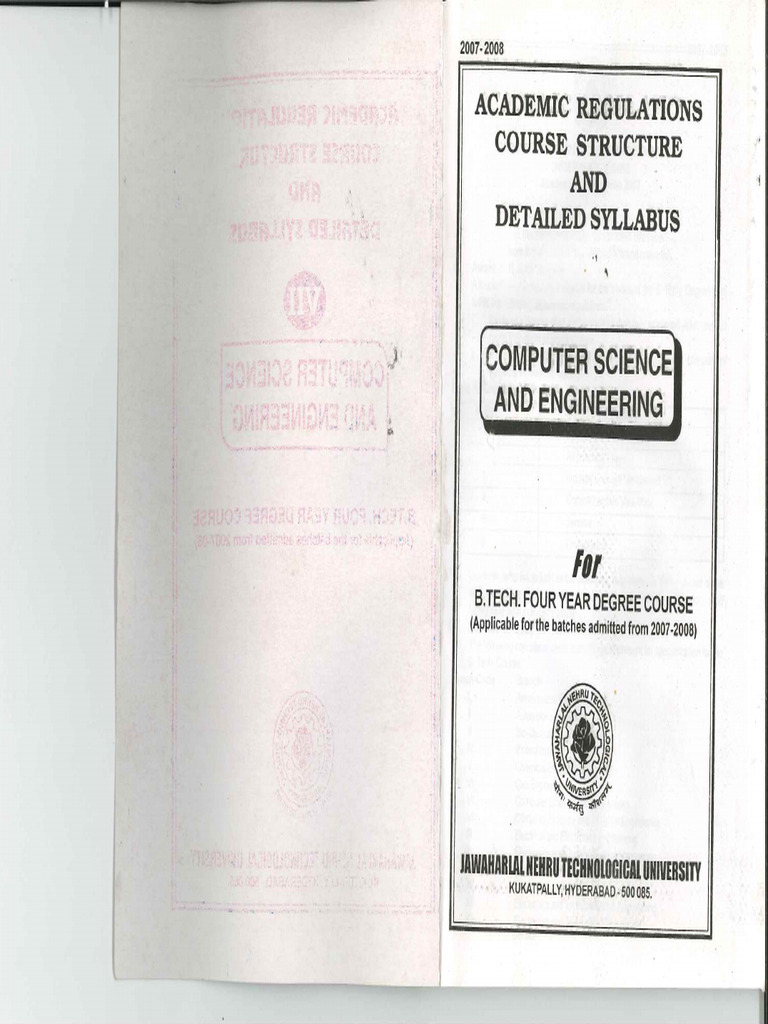 R07 B.tech. Computer Science & Engg. | PDF