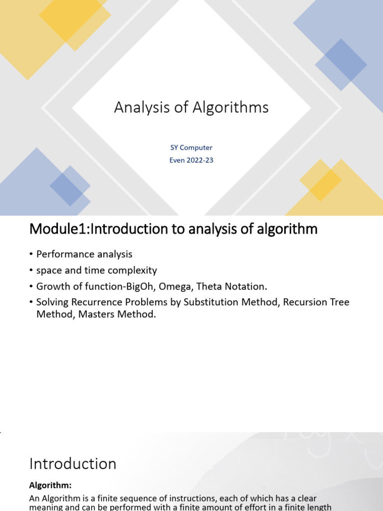Module 1 - Introduction-AoA | PDF