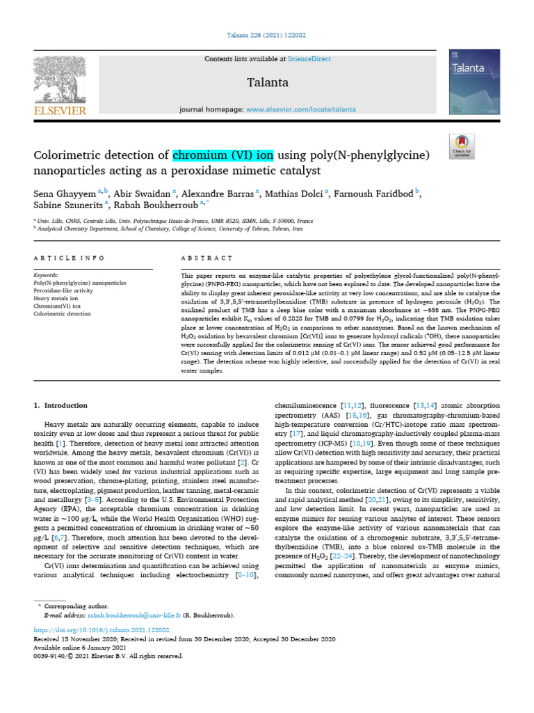 Chromium Detection - Dark Blue Color Formation | PDF