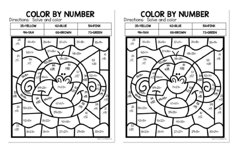 Color by Numers Monkey | PDF