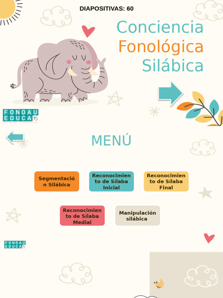 Conciencia Fonológica Silábica - Fonoaueduca Regalito | PDF