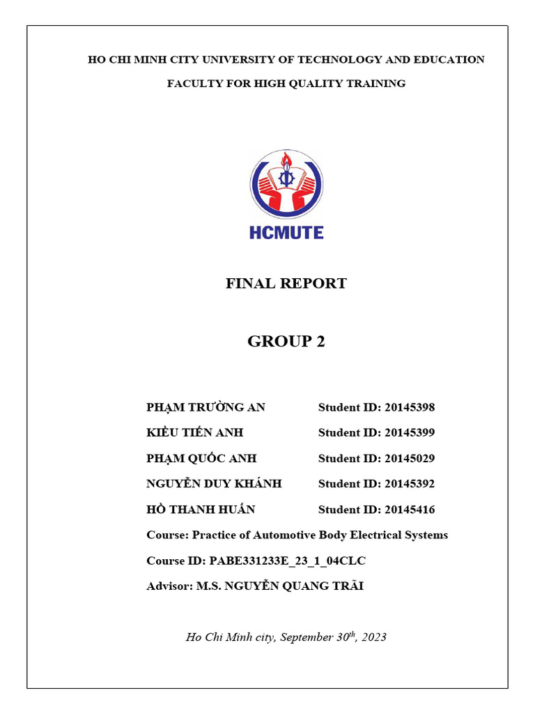 Final Report - Group 2 | PDF