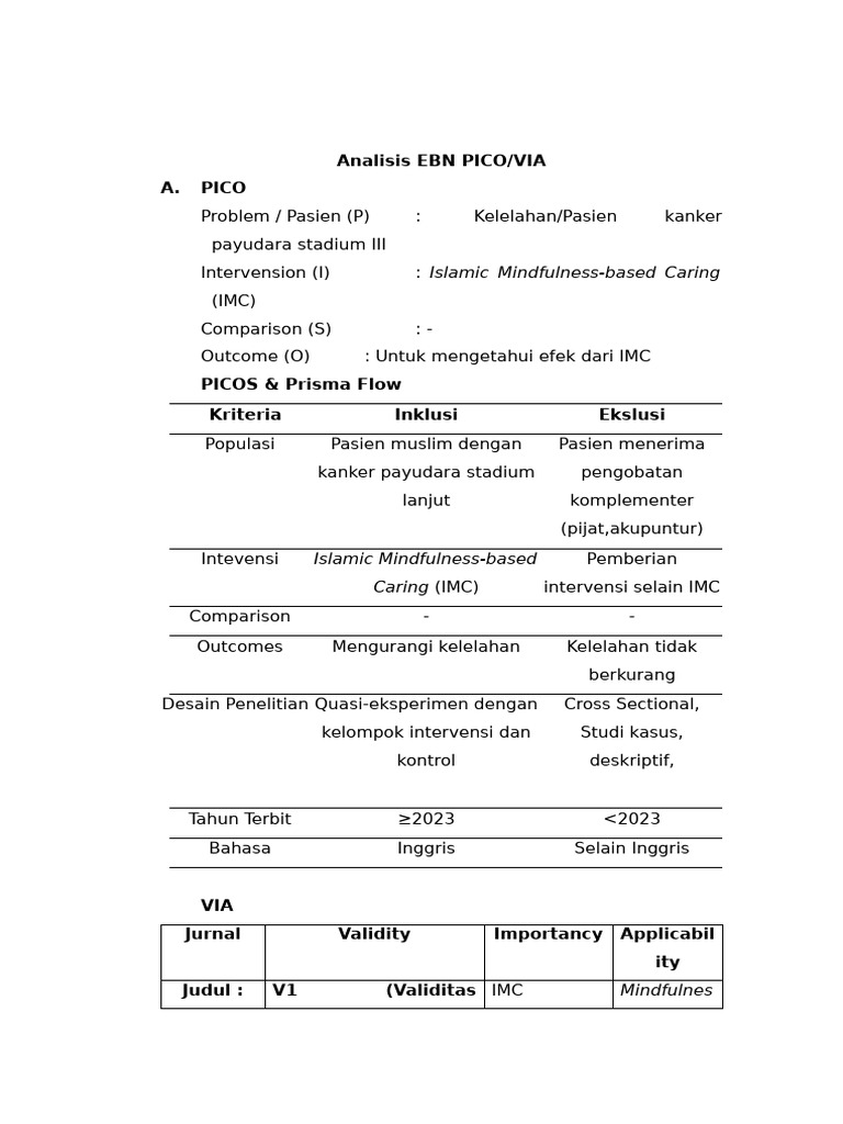 Analisis EBN PICO MINDFULNESS | PDF