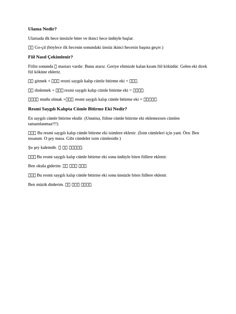 Korece Dil Bilgisi | PDF