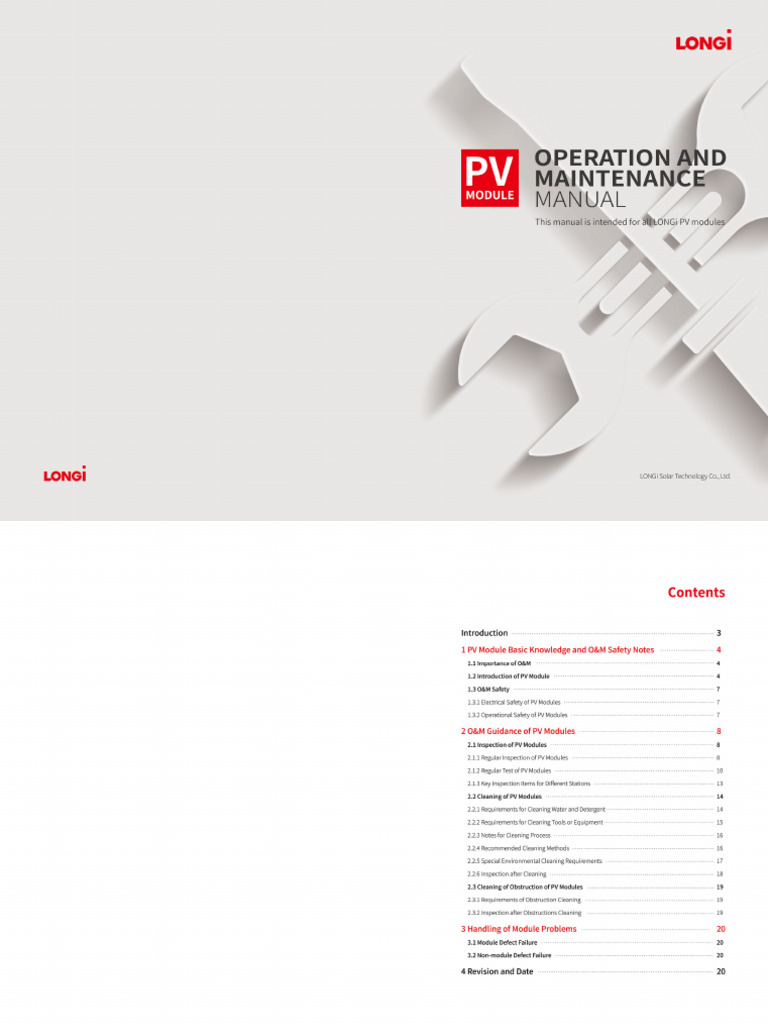 LONGi Operation and Maintenance Manual EN-1 | PDF