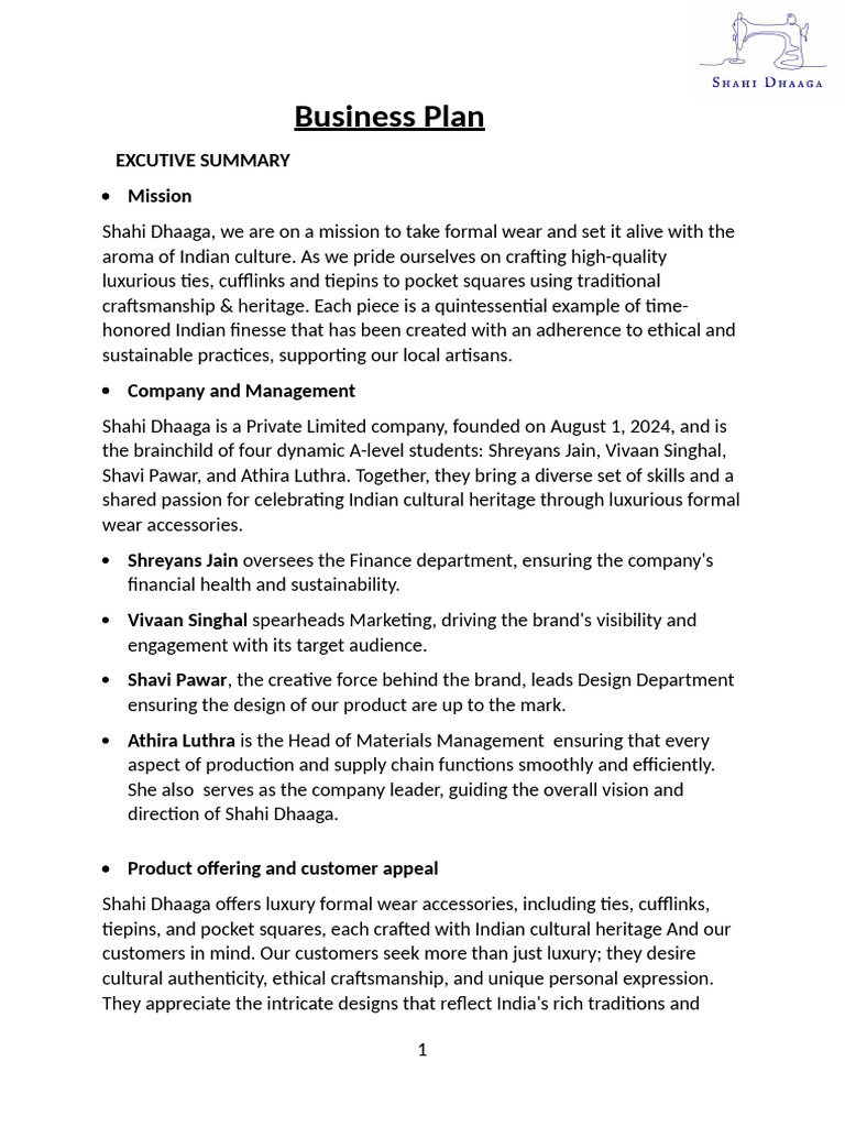 Business Plan Final | PDF