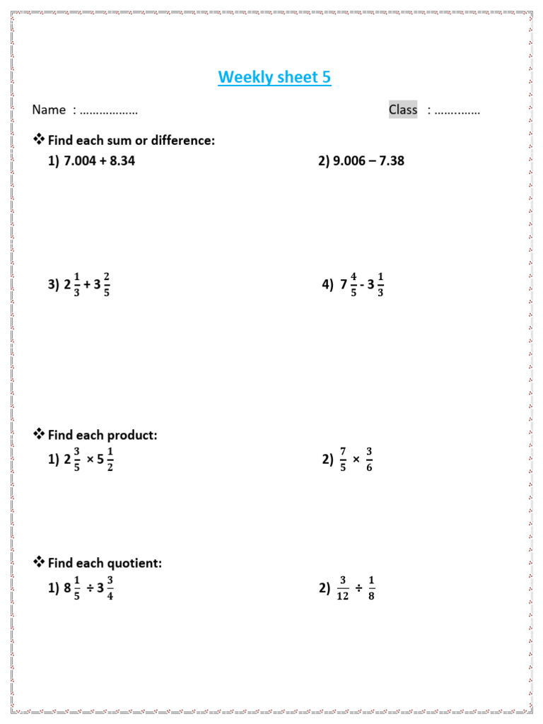 Weekly Sheet (5) G6 | PDF | Teaching Methods & Materials | Computers