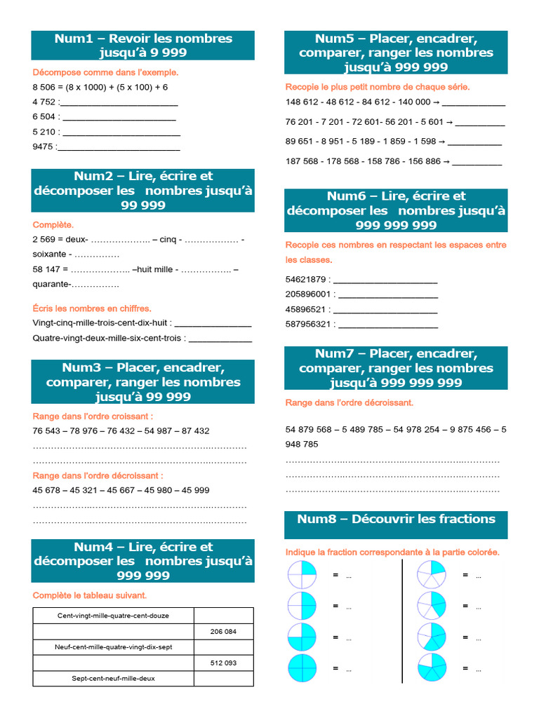 Fichier-Exeos-Maths-Cm1-Séance 1 | PDF