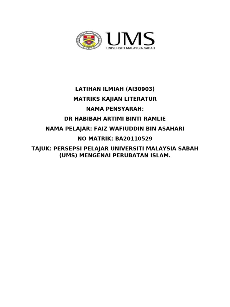 Matriks Kajian Literatur | PDF