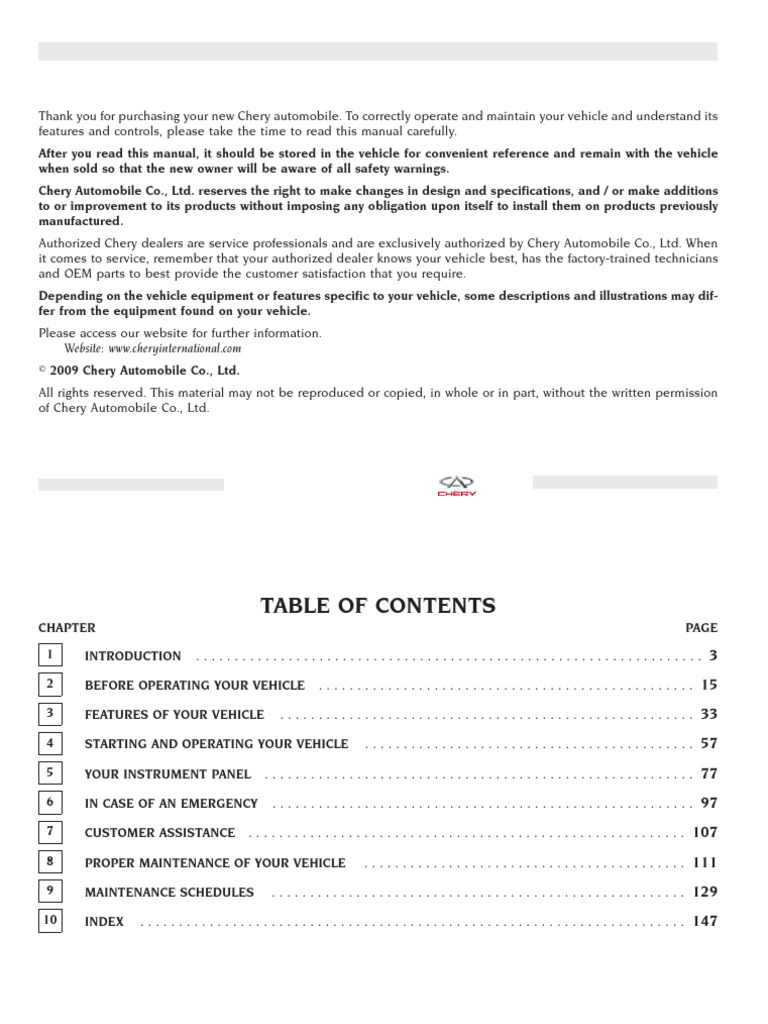 Tiggo Users Manual | PDF