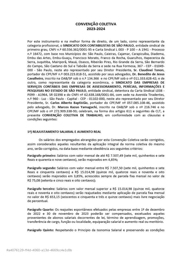 CCT 2024 Sescon X Sindcontsp | PDF