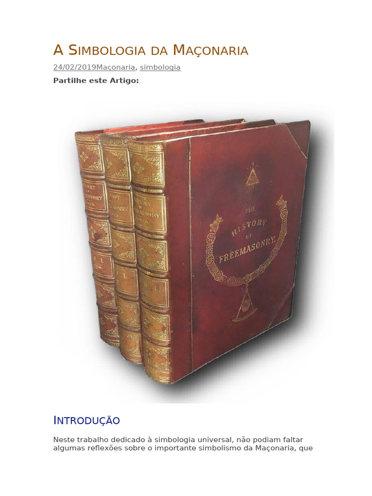 A Simbologia da Maçonaria | PDF