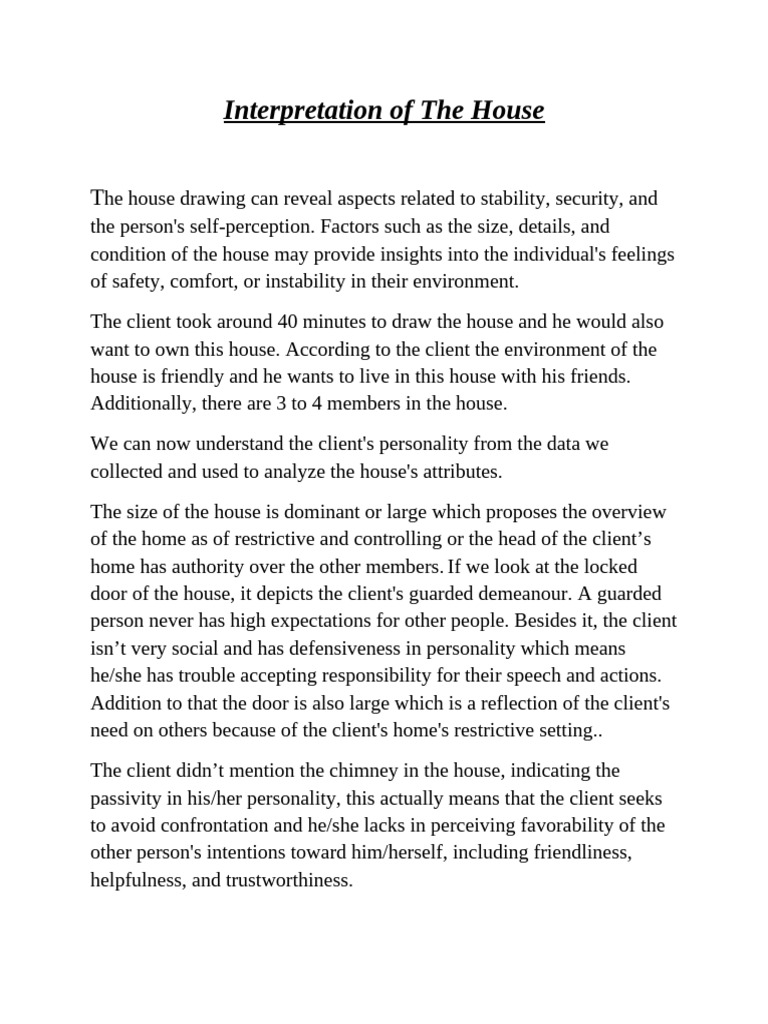 interpretation of HTP testing | PDF