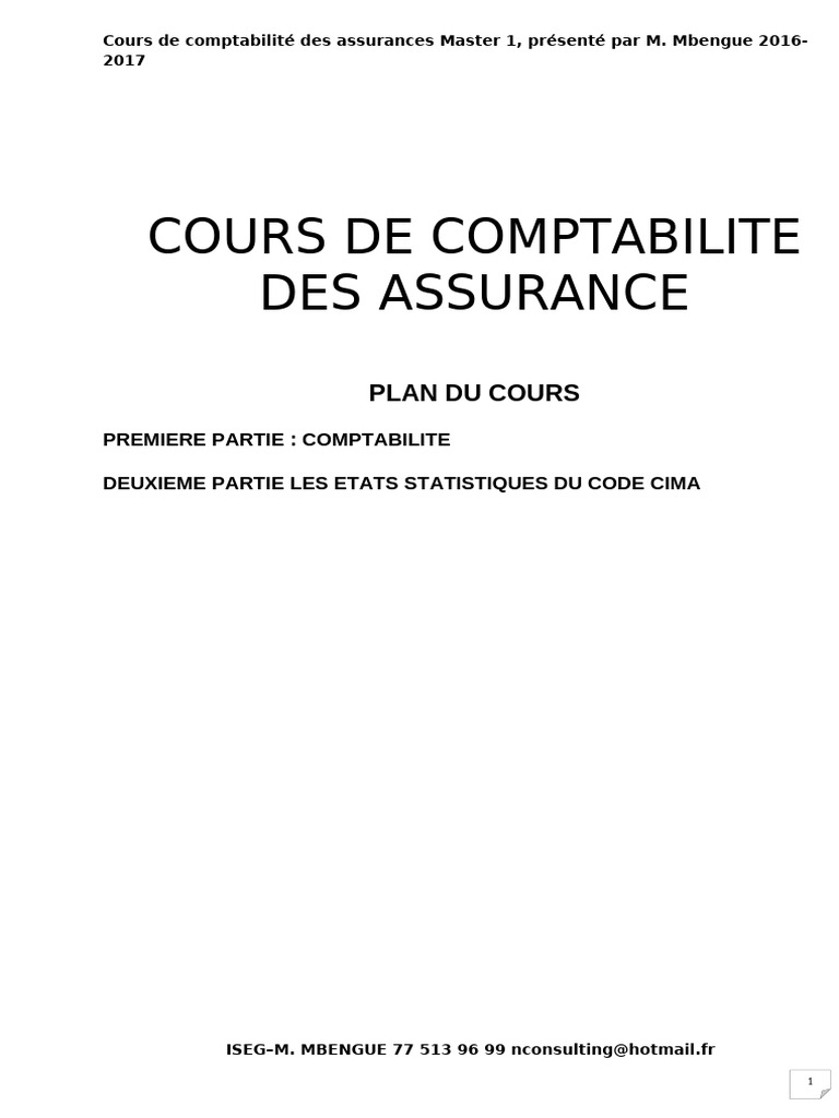 Cours Compta Ass | PDF