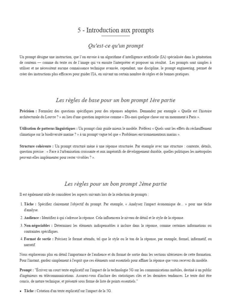 5 Introduction aux prompts | PDF