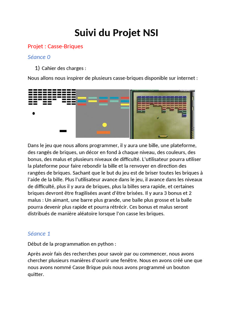 Suivi Du Projet NSI | PDF