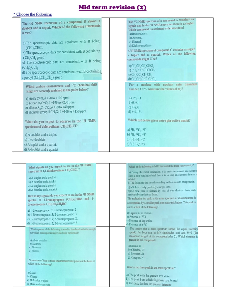 Mid Term Revision 2 | PDF