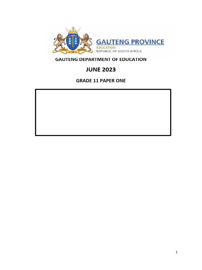 MARKING GUIDELINES 2023 JUNE PAPER ONE | PDF