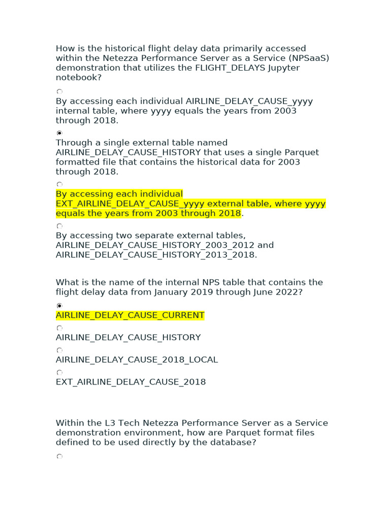IBM Netezza For Technical Sales Level 3 Quiz | PDF