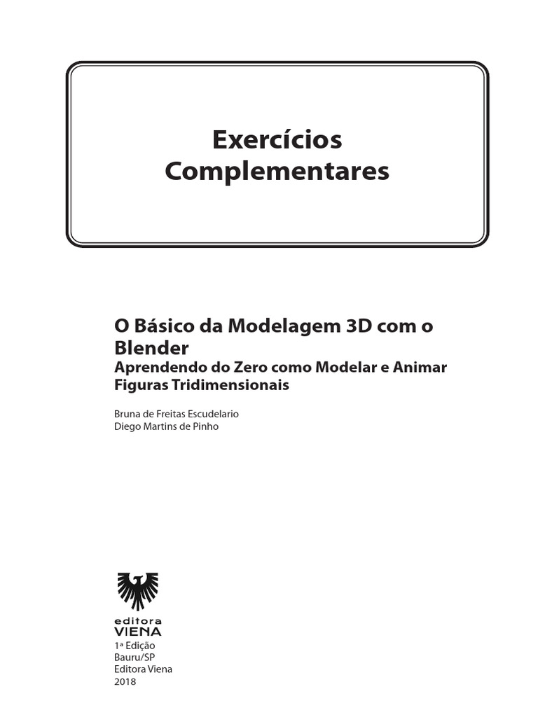 Exercícios Complementares - Blender | PDF | Blender (software) | Métodos e Materiais de Ensino