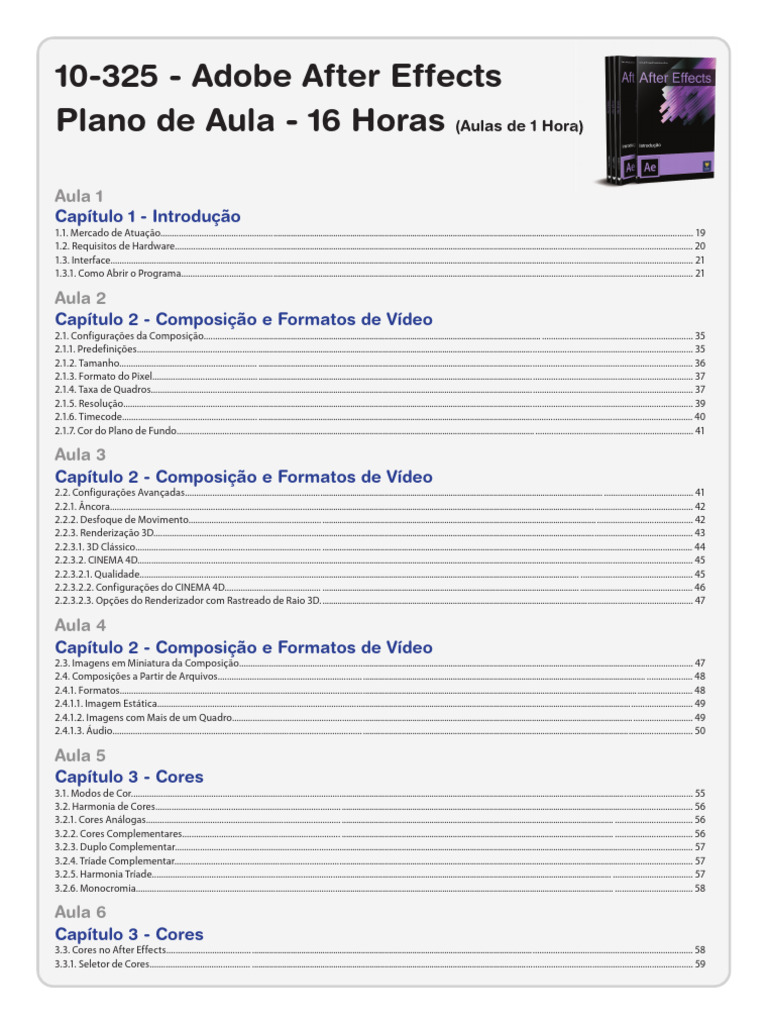 Plano de Aula - After Effects - 16horas | PDF