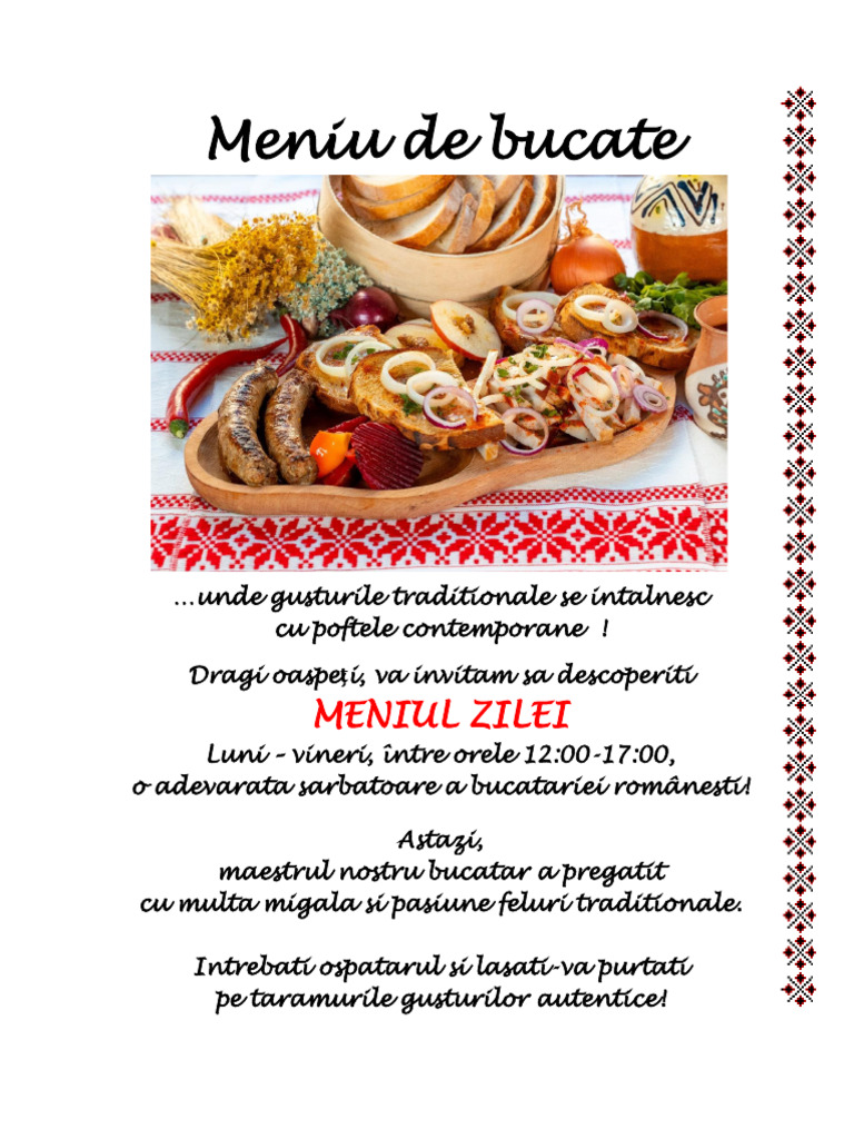 Meniu - Final 06 Iulie | PDF