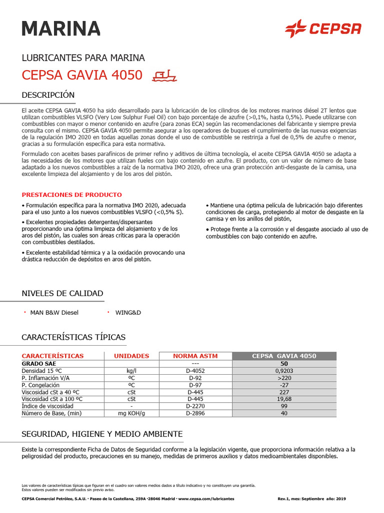 Cepsa Gavia 4050 | PDF