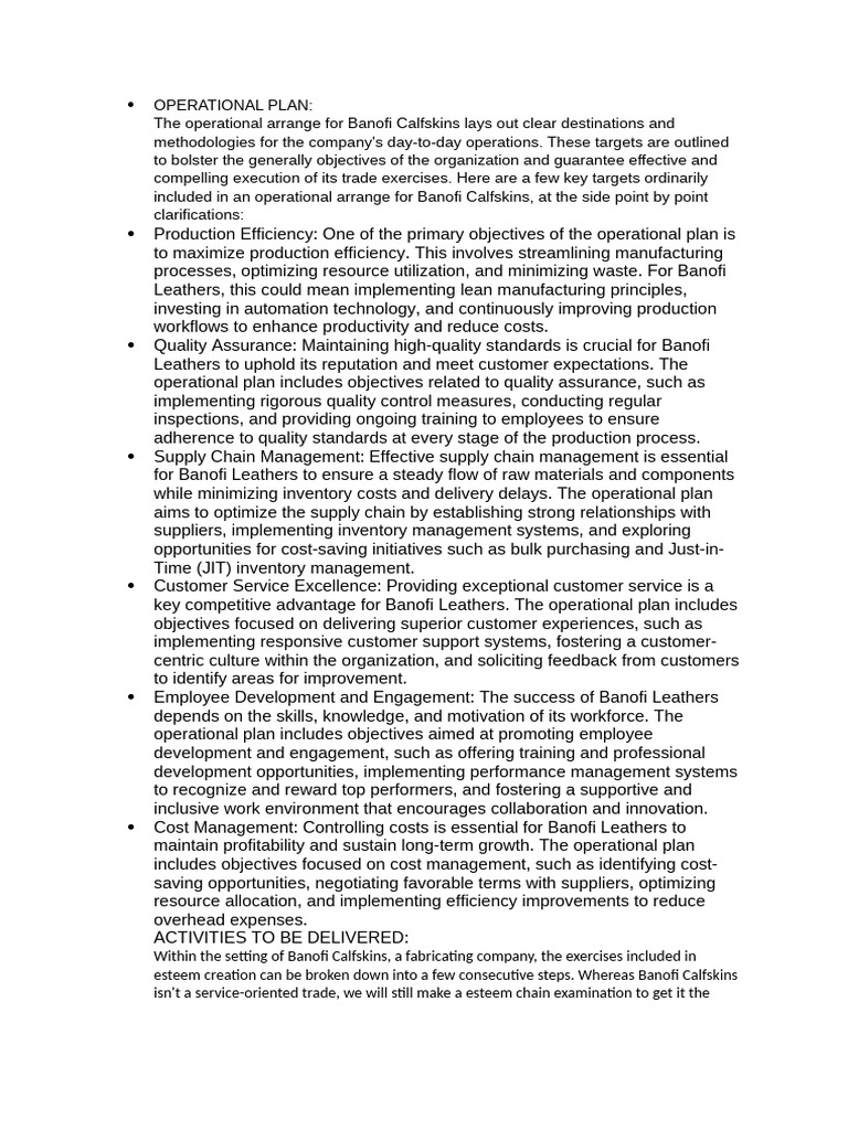 Operational Plan | PDF