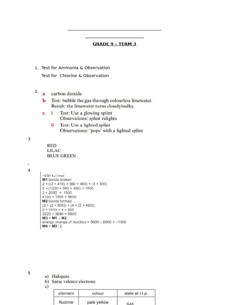 Worksheet Grade 9 Term3 MS | PDF