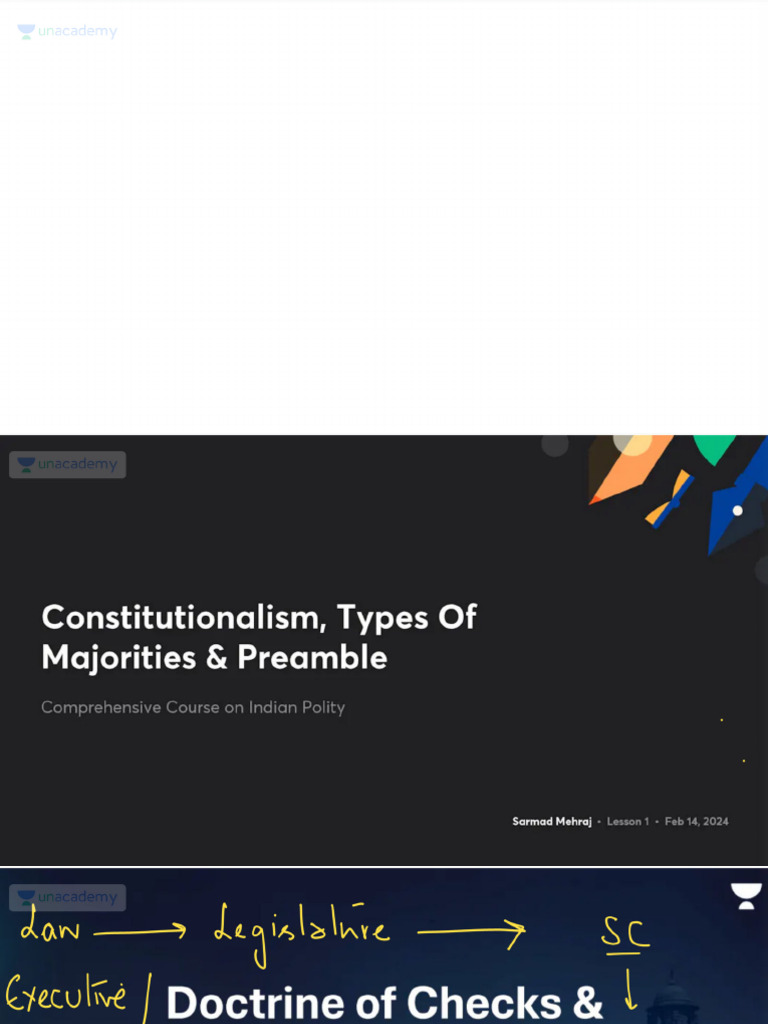 Constitutionalism Types of Majorities Preamble With Anno | PDF