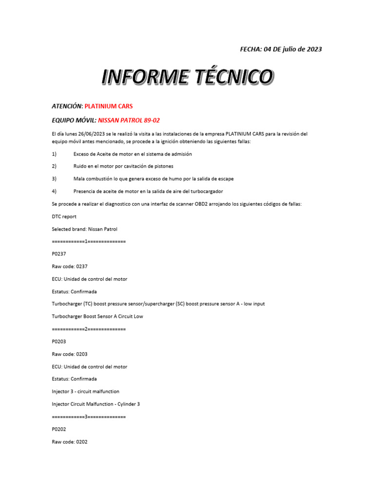 INFORME TECNICO | PDF