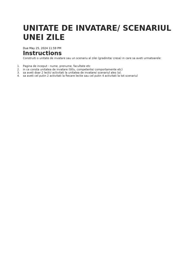 Unitate de Invatare | PDF