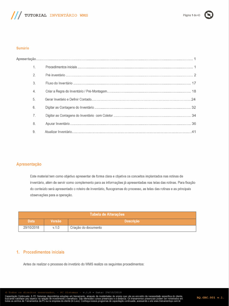 Tutorial Inventário WMS PDF | PDF