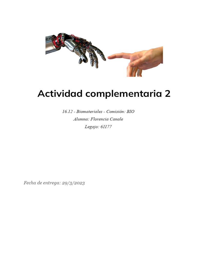 Actividad Complementaria 2 CANALE | PDF