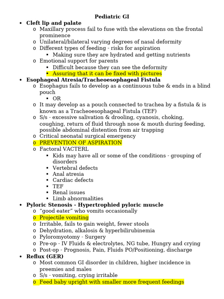 Ped GI | PDF | Gastrointestinal Tract | Wellness