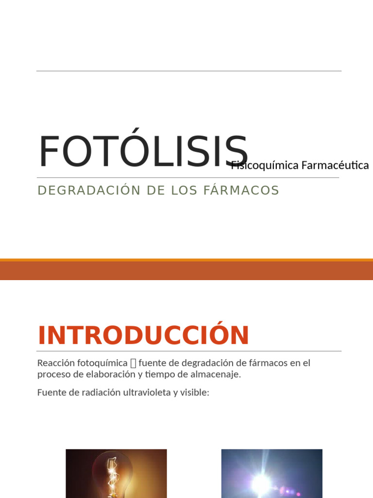FOTÓLISIS | PDF | Fotoquímica | Ciencia y matemáticas
