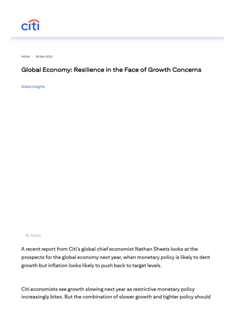 Global Economy - Citigroup | PDF