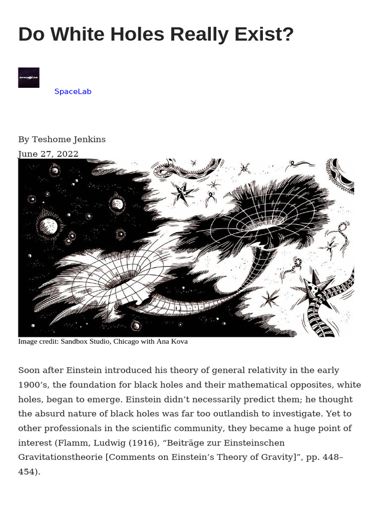 Do White Holes Really Exist | PDF | Black Hole | Young Adult