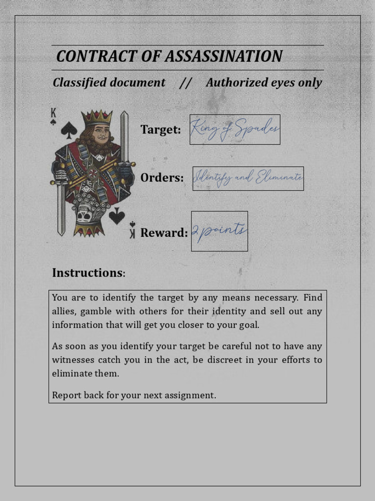 Contract of Assassination | PDF