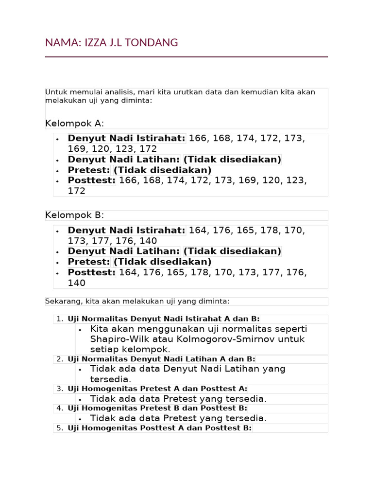 Tugas Statistik Izza | PDF