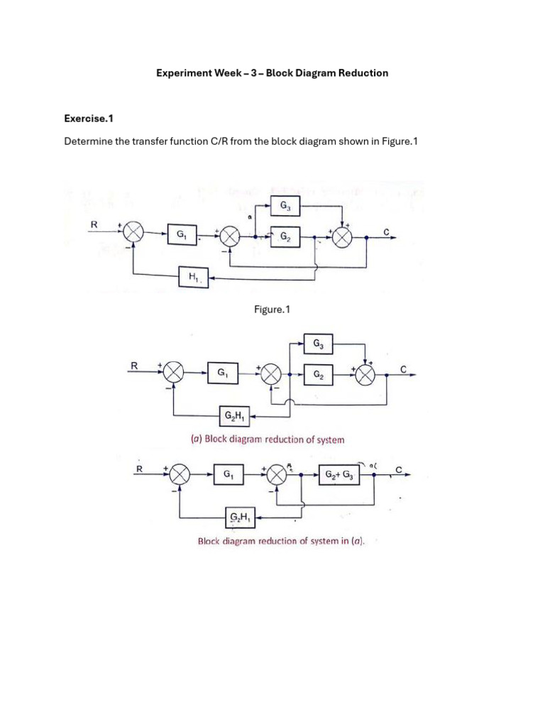 Lab Experiment 3 LCS - Block Diagram Reduction 09.09.2024 | PDF