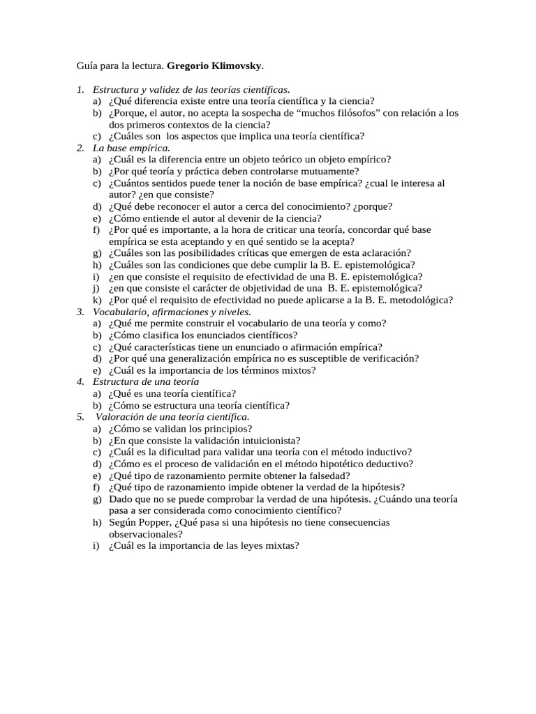Guía Klimovsky | PDF