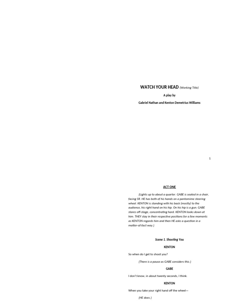 Watch Your Head - Draft 4 (Clean Copy) | PDF | Fight Or Flight Response