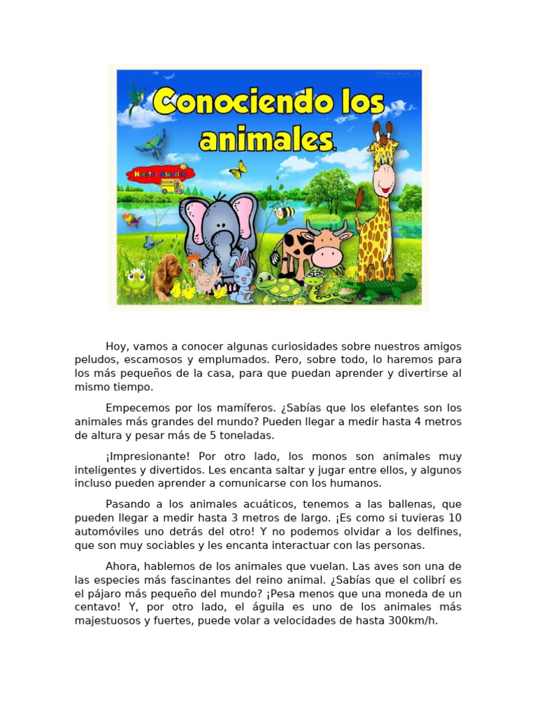 Conociendo Los Animales | PDF