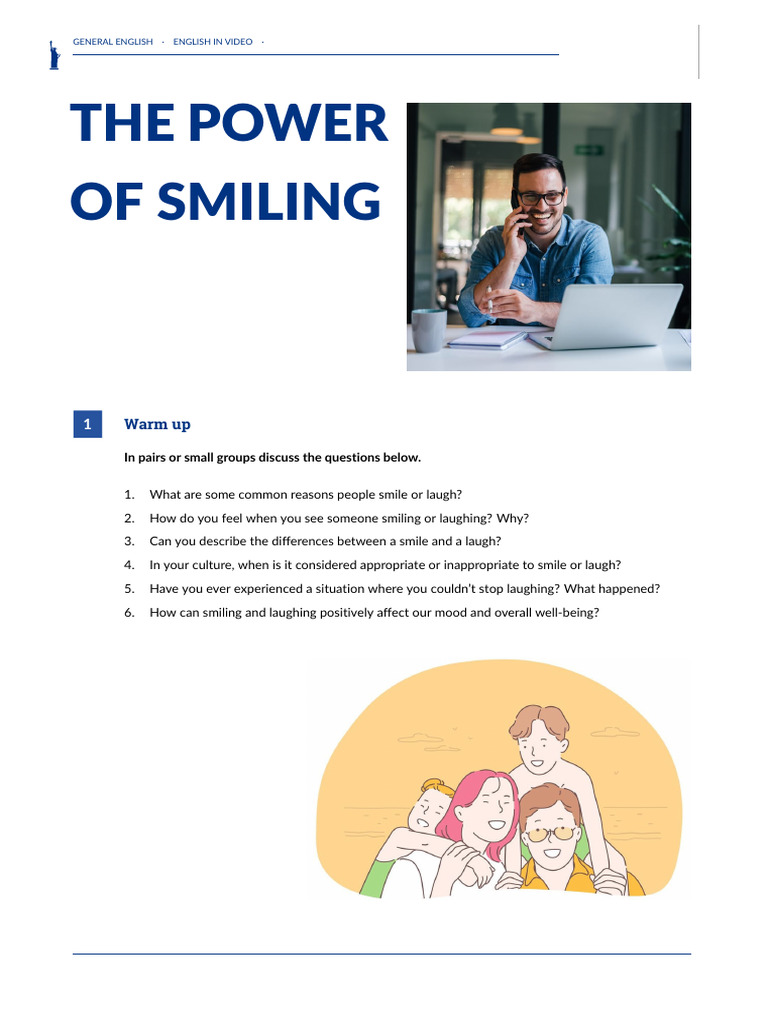 The Power of Smiling American English Student B2 C1 | PDF