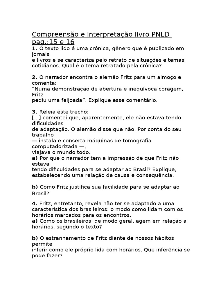 8º ANO 07 01 Compreensão e Interpretação Livro PNLD Pag | PDF