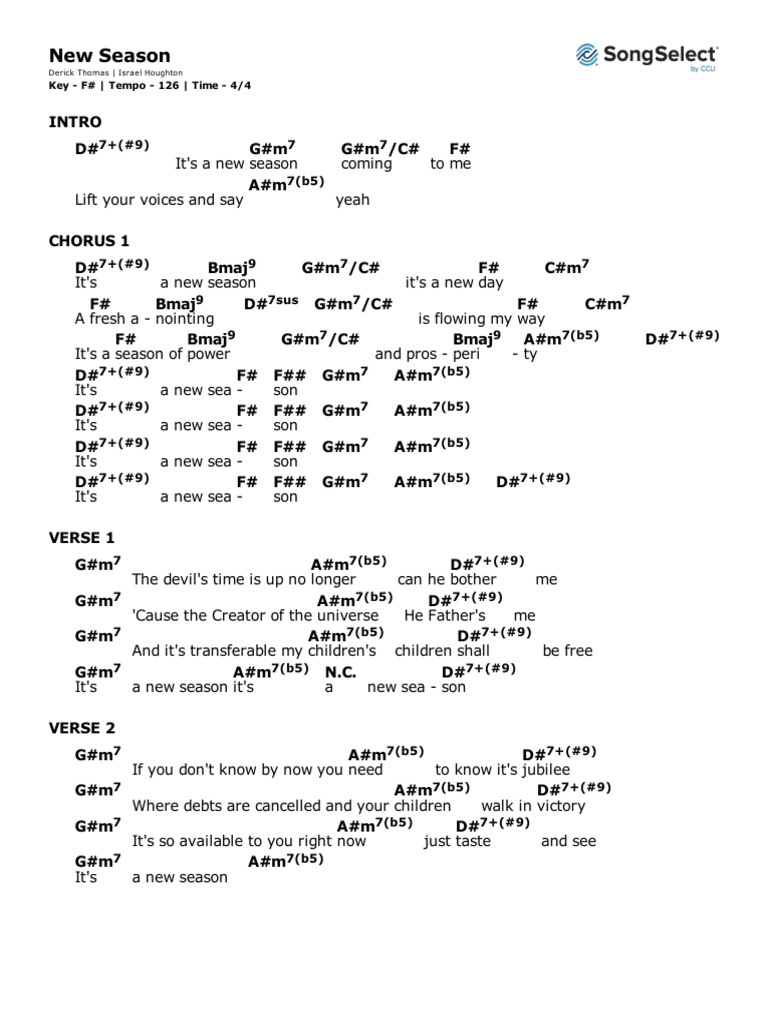 New Season-chords-F# | PDF