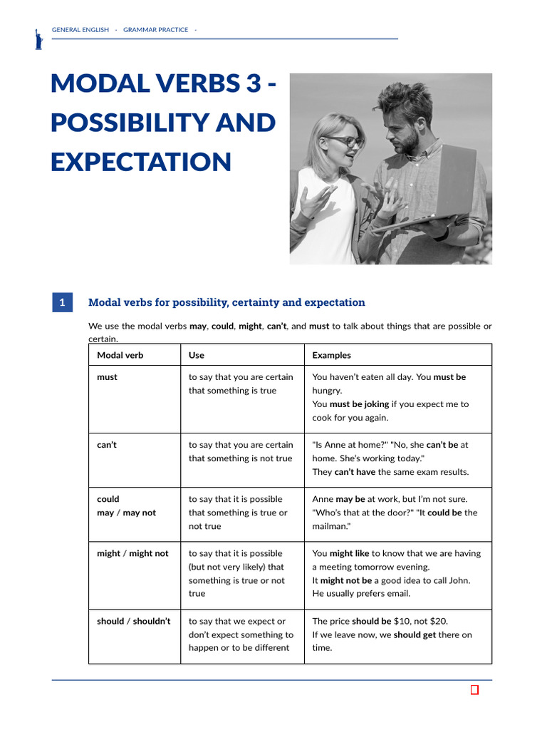 Modal Verbs 3 Possibility and Expectation | PDF