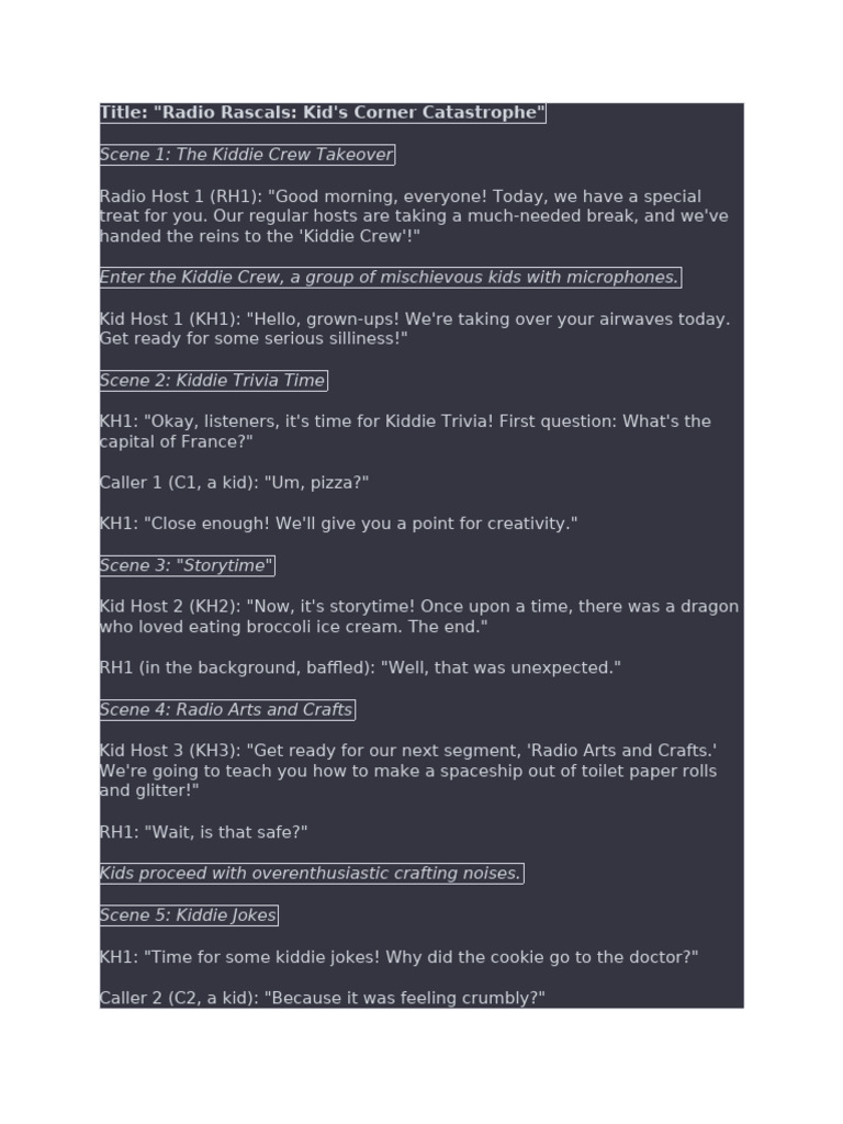 Radio Skit One1 | PDF