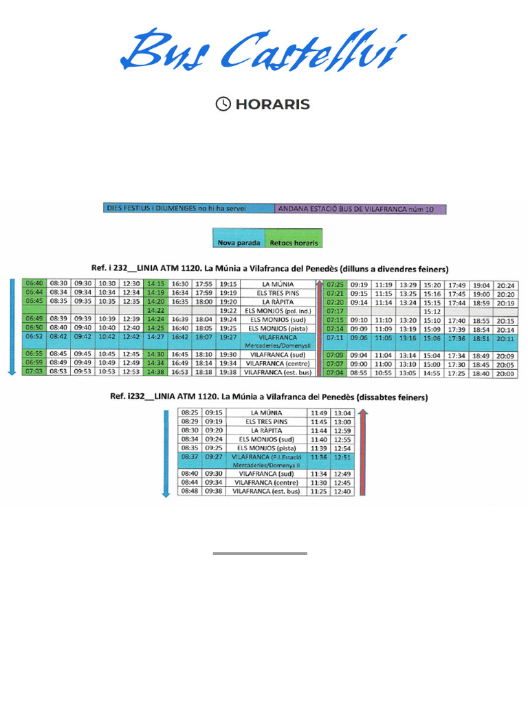 Horaris 2024 | PDF